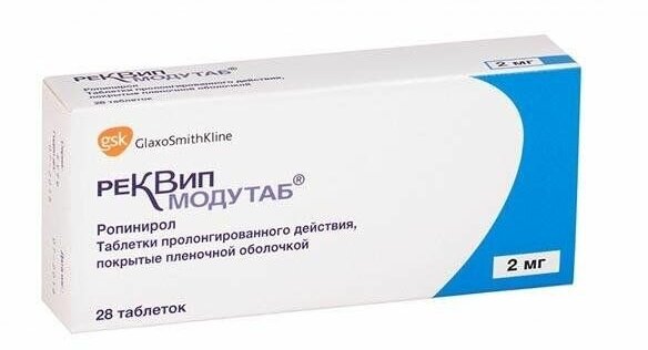 Реквип Модутаб таблетки п/о плен. пролонг. действия 2мг 28шт