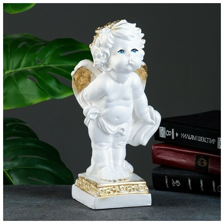 Фигура гипс «Ангел малый», белый, 29.5×12×13 см