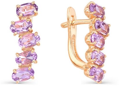 Серьги золото, 585 проба, Лондон топаз