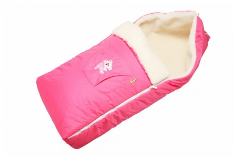 Конверт HOLTY "Кокон", розовый, зима, меховой, утеплитель овечья шерсть, 54x100, розовый