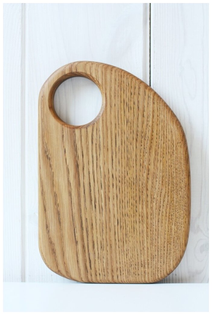 Деревянная разделочная доска, сервировочная доска из дуба "Палитра малая". Цвет "орех" (светло-коричневый). Столярная мастерская Yasen