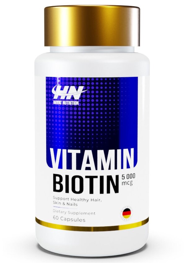 Hayat Nutrition Biotin 5000 mcg - 60 капсул, ---
