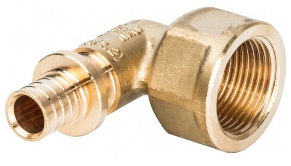 Угольник-переходник Stout с внутренней резьбой 16xG 3/4" для труб из сшитого полиэтилена аксиальный SFA-0006-001634