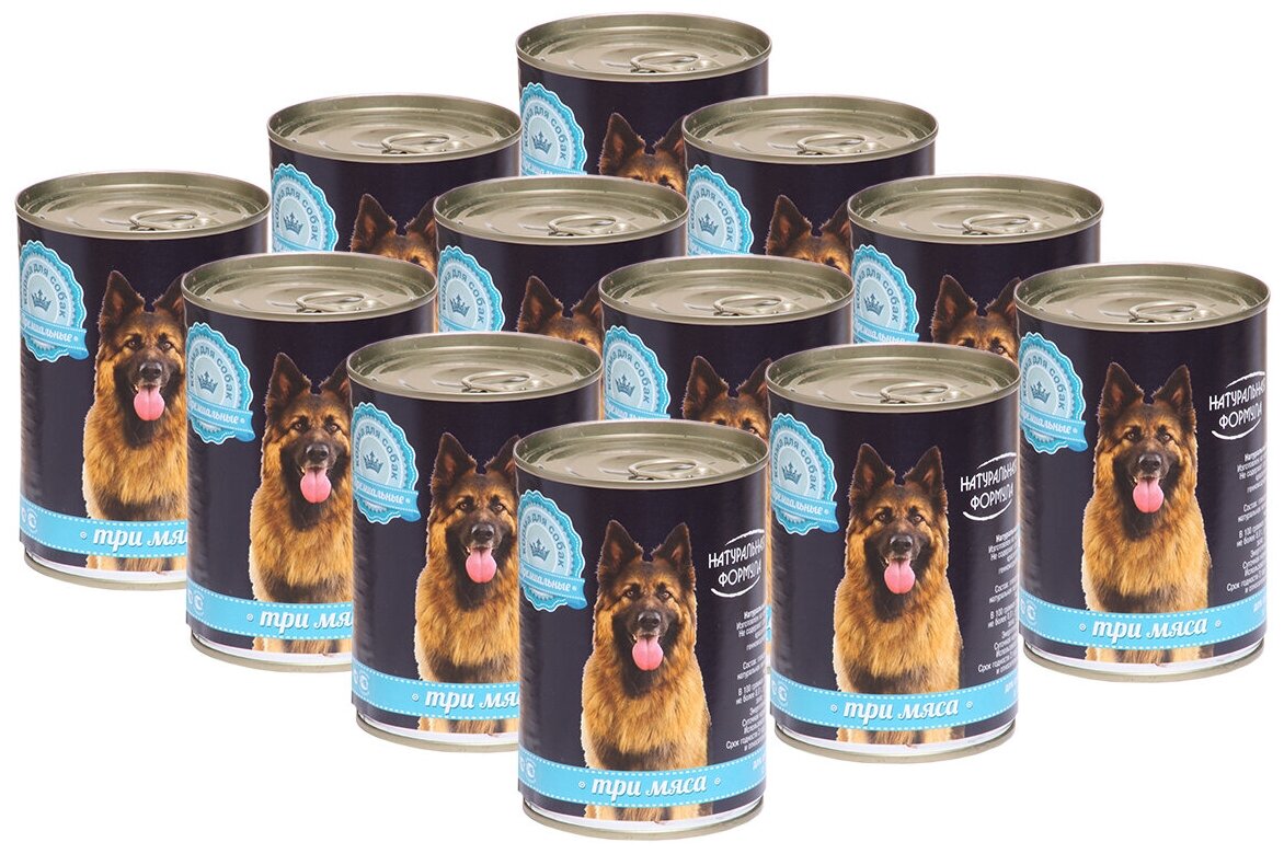 Натуральная формула для взрослых собак с мясным ассорти (410 гр х 12 шт)
