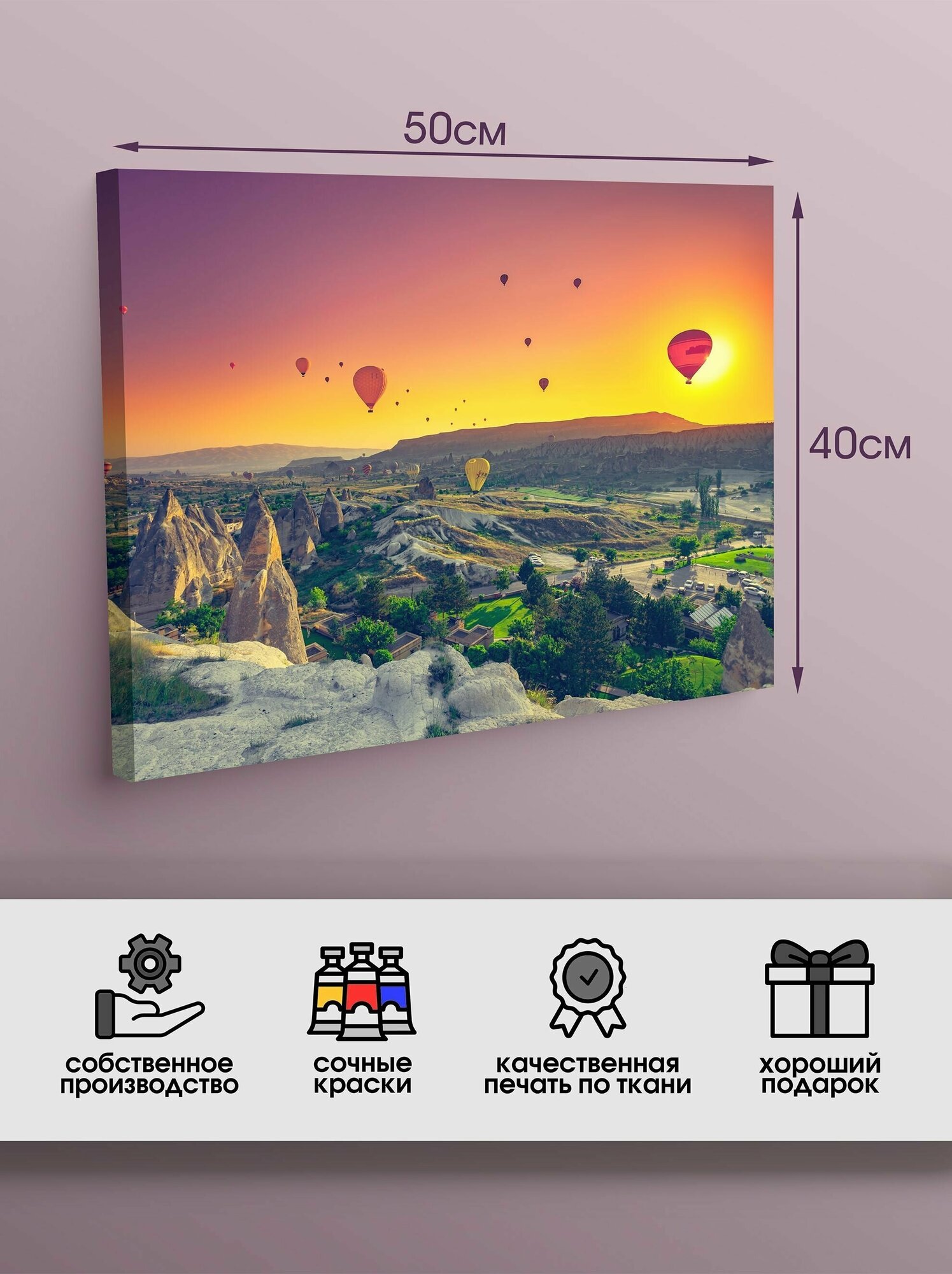 Картина интерьерная на холсте Воздушные шары 40х50 см на стену в гостиную на кухню