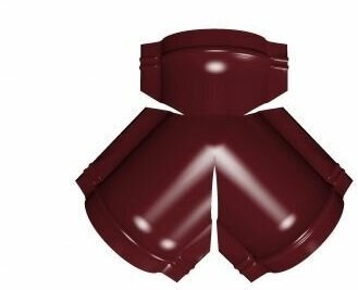 Тройник Y конька полукруглого РЕ 0,45 с пленкой RAL 3005 Красное вино