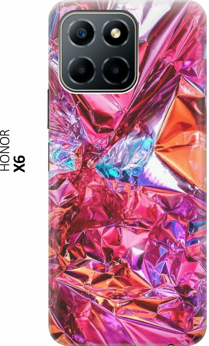 Силиконовый чехол Розовая фольга на Honor X6 / X8 5G / Хонор Х6 / Х8 5Г