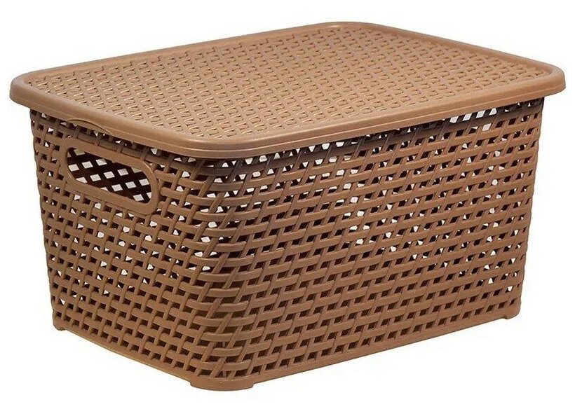 Ящик для хранения Idea Ротанг, размер: 37х28х19см, цвет: коричневый