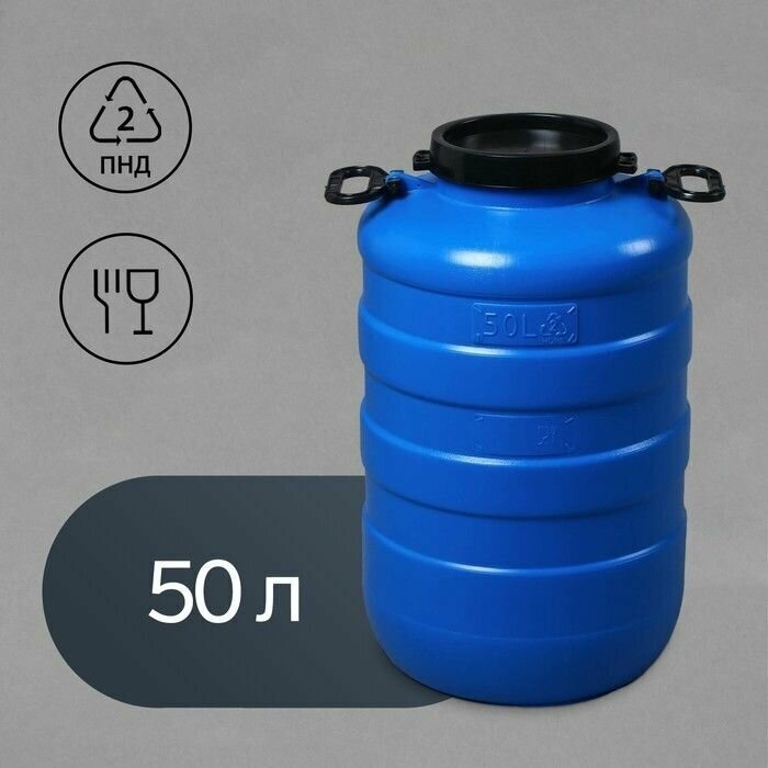 Фляга Радиан пищевая, 50 л, горловина 18,5 см, синяя (10035102)