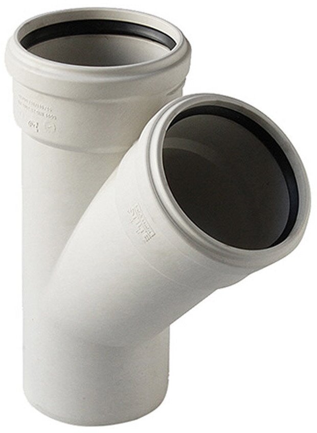 Тройник Pro Aqua Stilte Plus d58 мм 45° пластиковый шумопоглощающий для внутренней канализации
