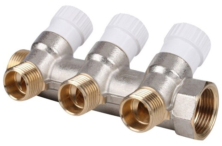 Коллектор регулирующий STOUT- 3/4" (НР/ВР) на 3 контура 1/2" (EK)