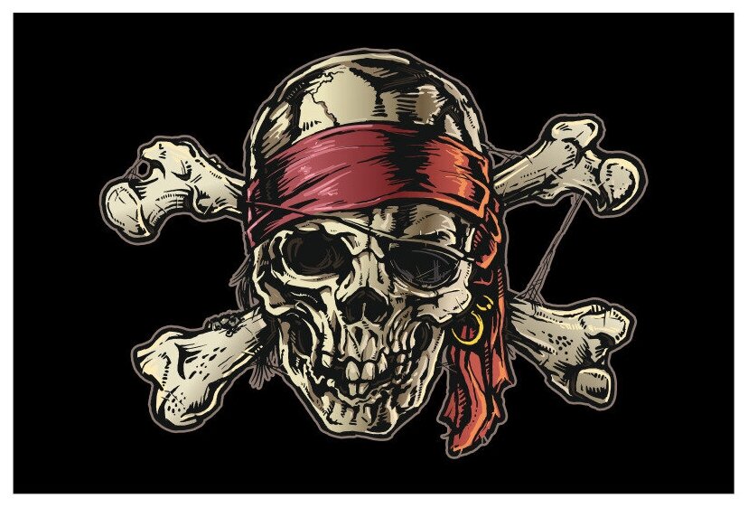 Пиратский флаг (тип 5) 90х135 см