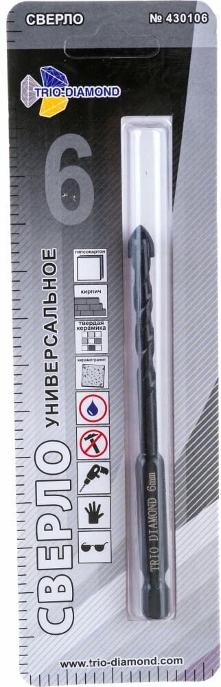 Сверло универсальное 6 мм TRIO-DIAMOND 430106