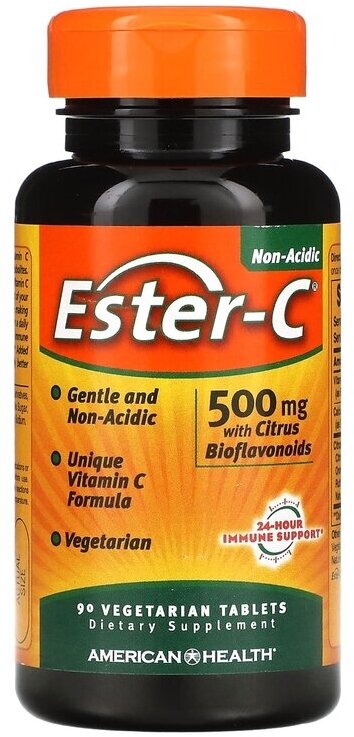 Таблетки AMERICAN HEALTH Ester-C with Citrus Bioflavonoids, 500 мг, 90 шт.