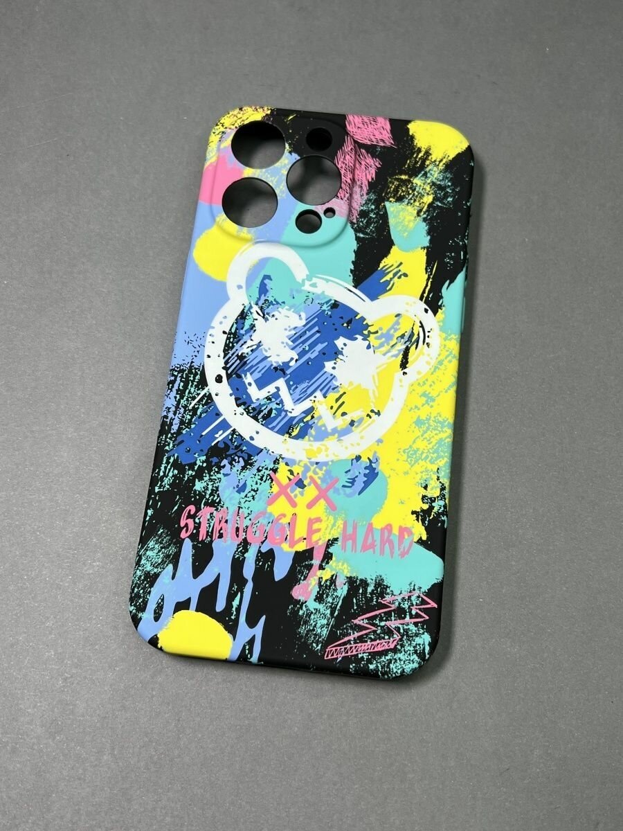 Чехол на iphone 12 Pro , защитный кейс Luxo на айфон 12 Про кавс , soft-touch , с флуоресцентным рисунком Kaws