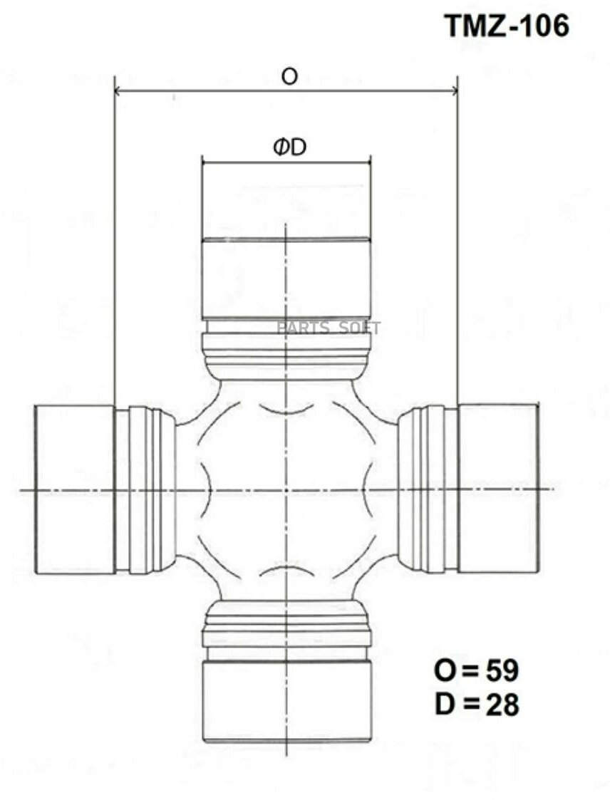 Крестовина карданного вала toyo арт. tmz106 - Toyo арт. TMZ106