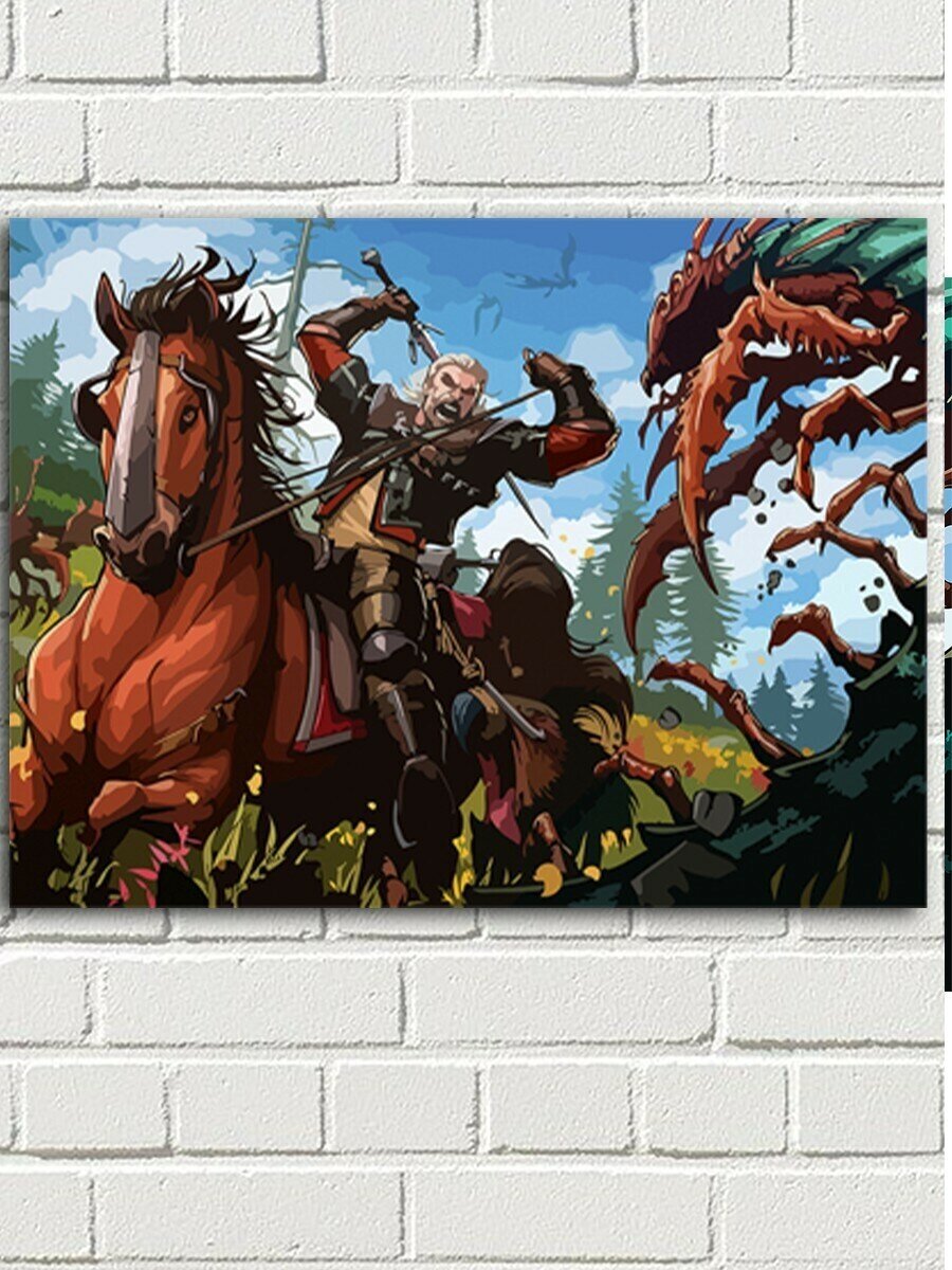 Картина по номерам игра Ведьмак (Геральт, Цири, Дикая охота) - 8208 Г 30x40
