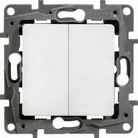 Легранд Этика 672212 переключатель проходной двухклавишный белый