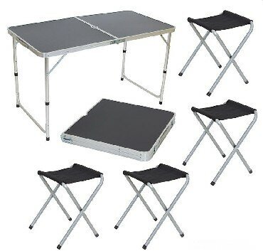 Экос CHO-150-E Комплект "Пикник" (стол и 4 стула ) черный (992992)