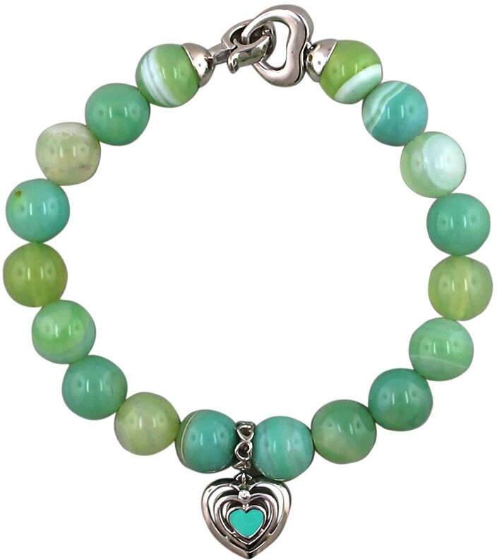 Браслет Эстет, серебро, 925 проба, эмаль, фианит, халцедон