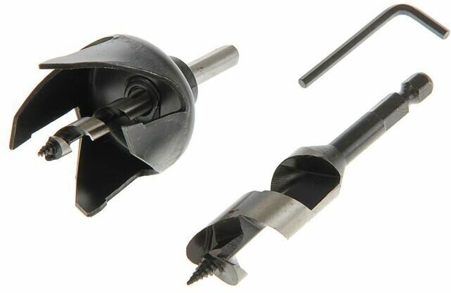 Набор для установки врезных замков тундра, сверло шнековое 22 мм, коронка 54 мм