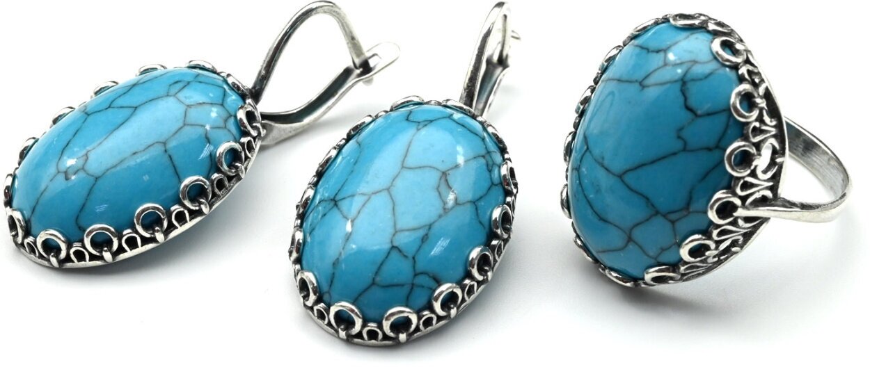 Комплект бижутерии, бирюза