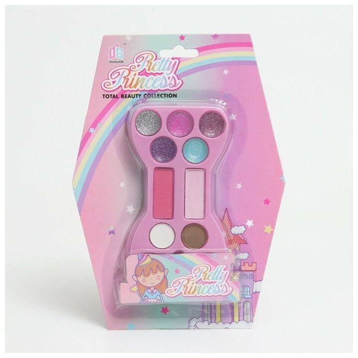 Набор косметики для девочек тени для век, блеск для губ, румяна, микс