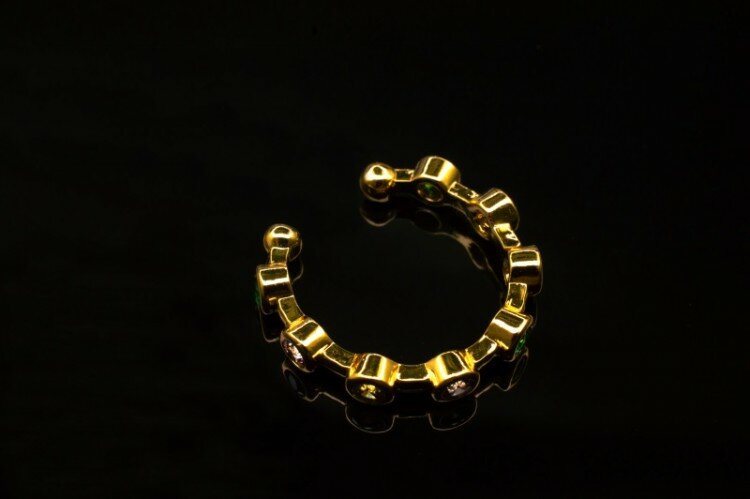 Серьги каффы, фианит