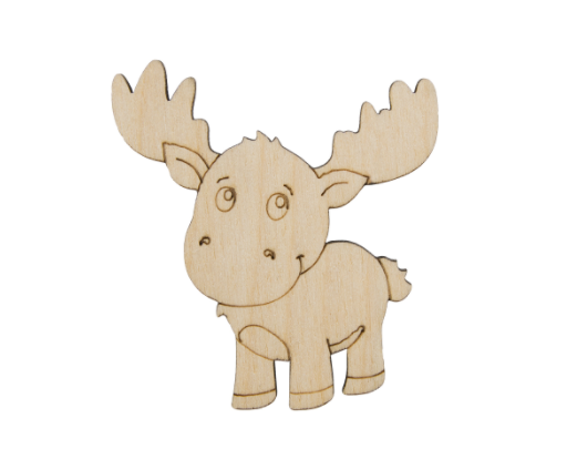 Заготовка деревянная Маленький олень 58х52мм, 1033-023, 1шт