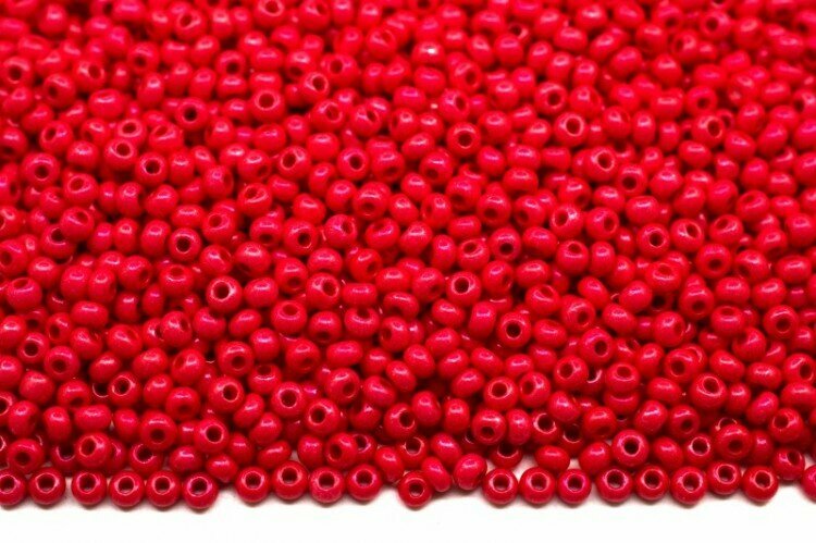 Бисер чешский PRECIOSA круглый 10/0 16А98 красный непрозрачный, 1 сорт, 50г