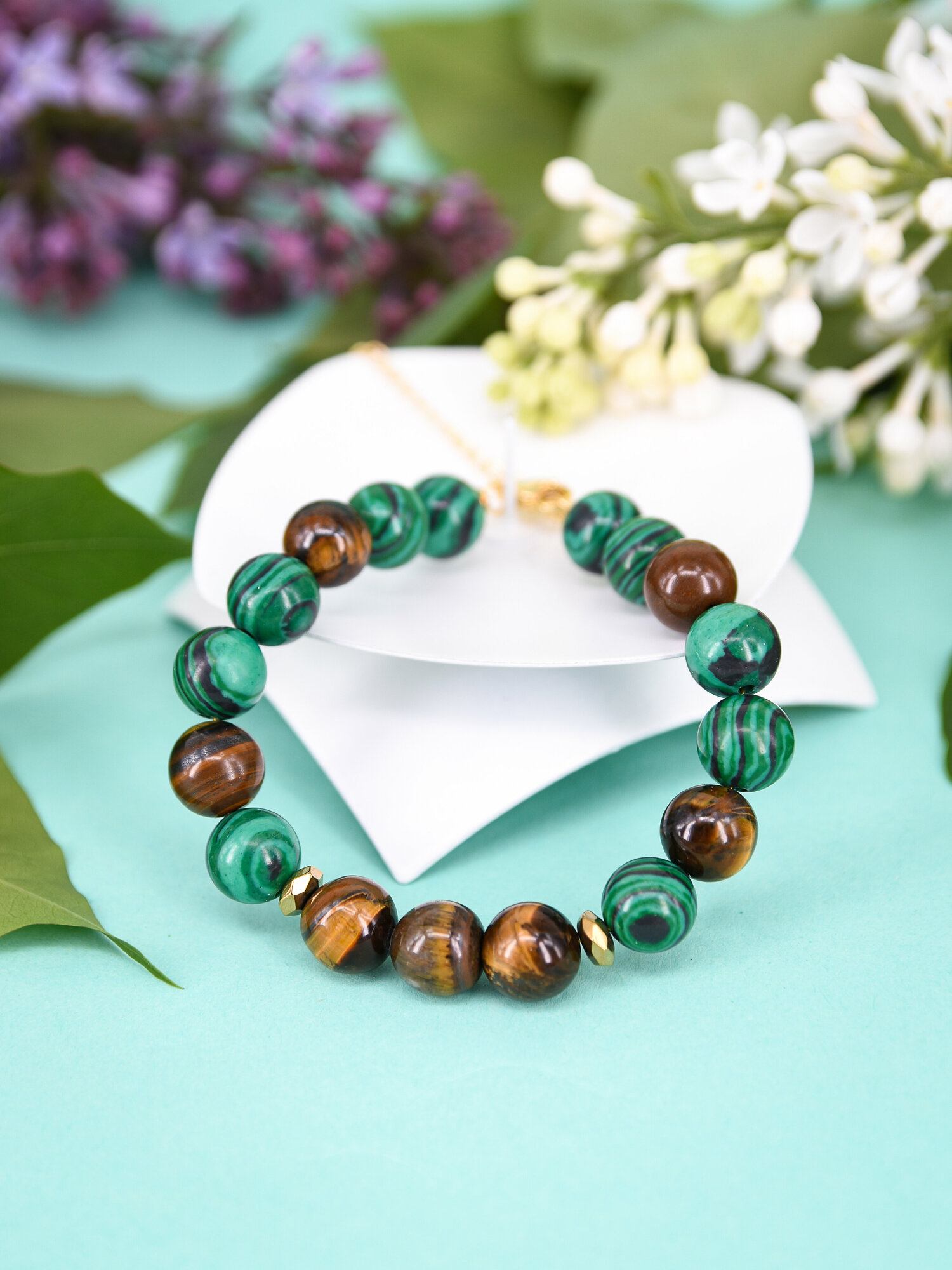 Браслет-цепочка, гематит, тигровый глаз