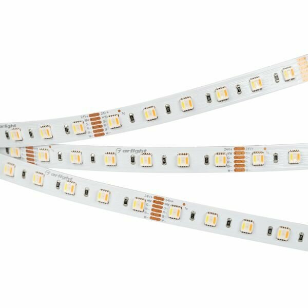 Светодиодная Лента RT-B60-12mm 24V RGBW-MIX-5-in-1 (20 W/m, IP20, 5060, 5m) (Arlight, RGB-CCT, RGB-MIX, RGB-White MIX) 026363(2)