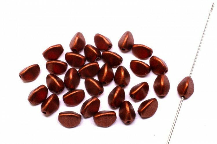 Бусины Pinch beads 5х3мм, отверстие 0,8мм, цвет 01750 медный матовый металлик, 755-069, 10г (около 117шт)