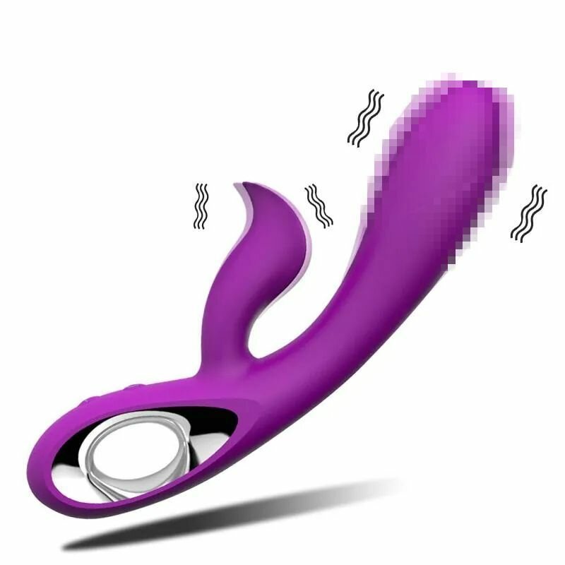 Двойной вибратор с отростком, стимулятор для точки G и клитора