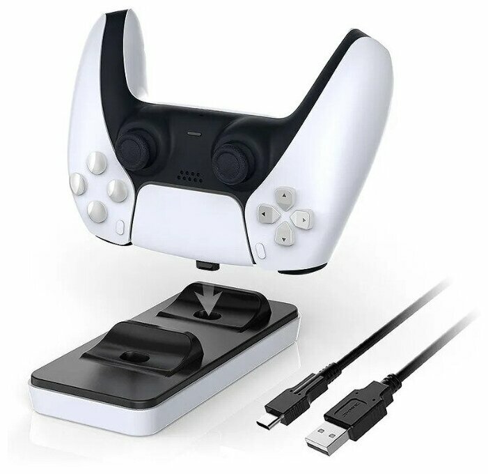 Зарядная станция для 2-x геймпадов DualSense PlayStation 5 (PS5) DOBE Charging Dock TP5-0508B