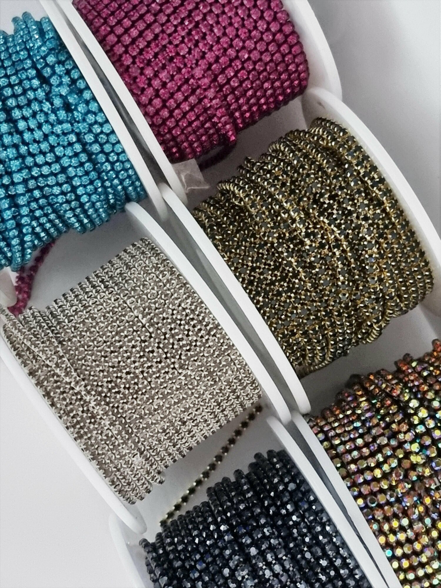 Стразовые цепочки. Набор № 7: 6шт. по 50см