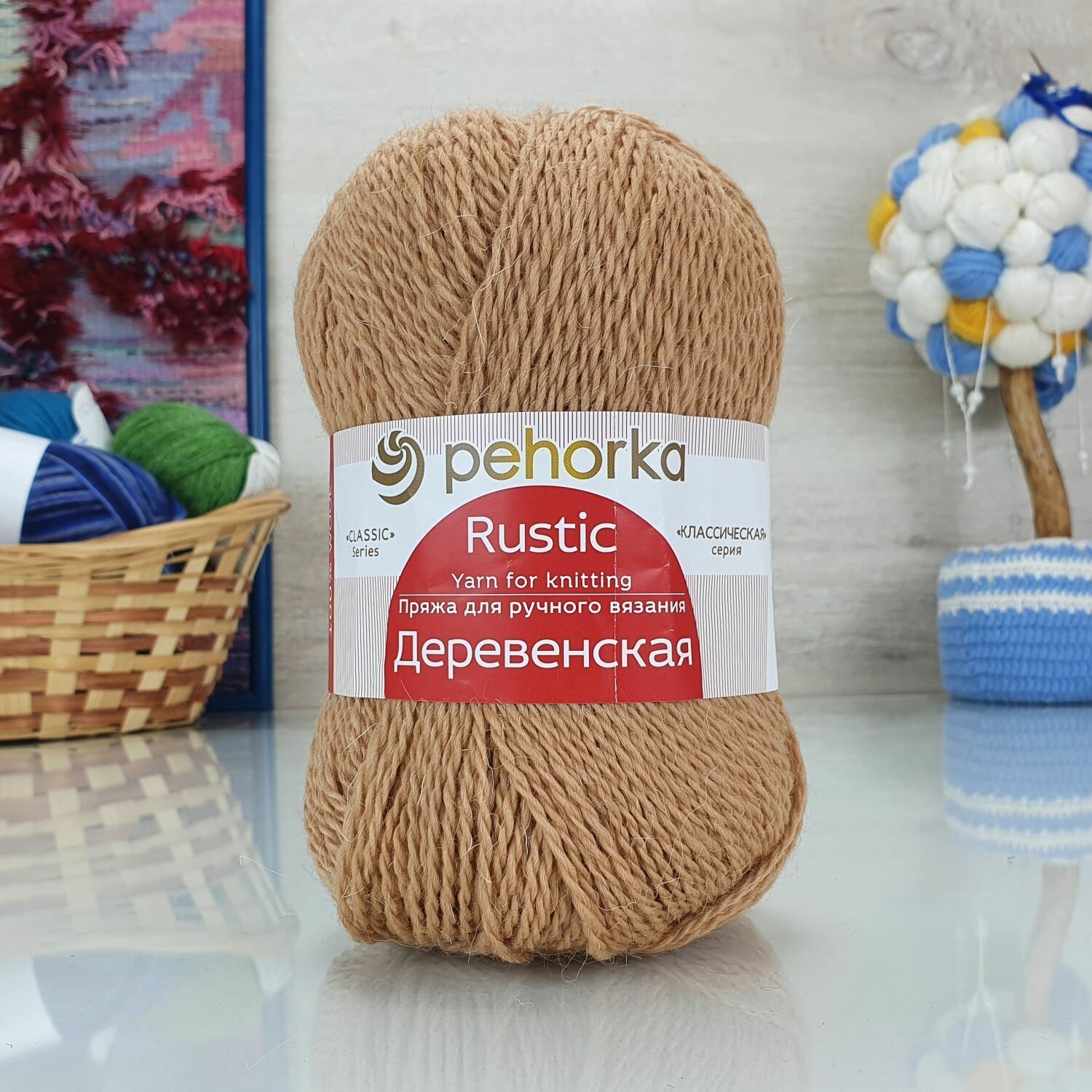 Пряжа Деревенская (Пехорка), Лама - 337, 100% полугрубая шерсть, 10 мотков, 100 г, 250 м.