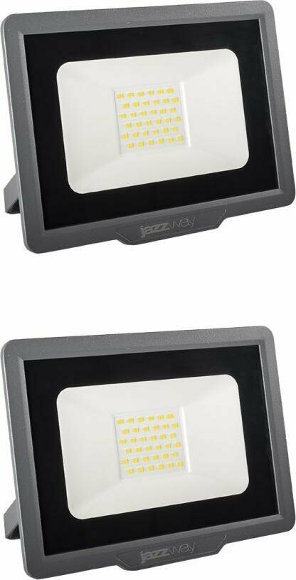 Прожектор JazzWay PFL-C3 20W 6500K 1700Лм светодиодный IP65 черный/серый (комплект из 2 шт)