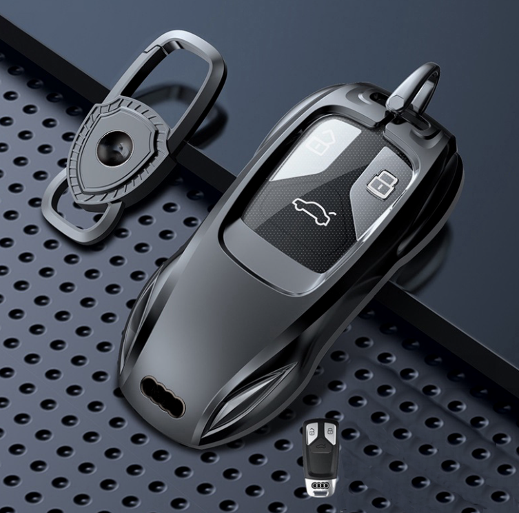 Высококачественный защитный металлический чехол с брелком MyPads M-237102 S-Line в форме машины для автомобильного ключа марки Audi Ауди А3 А4 А5 А.