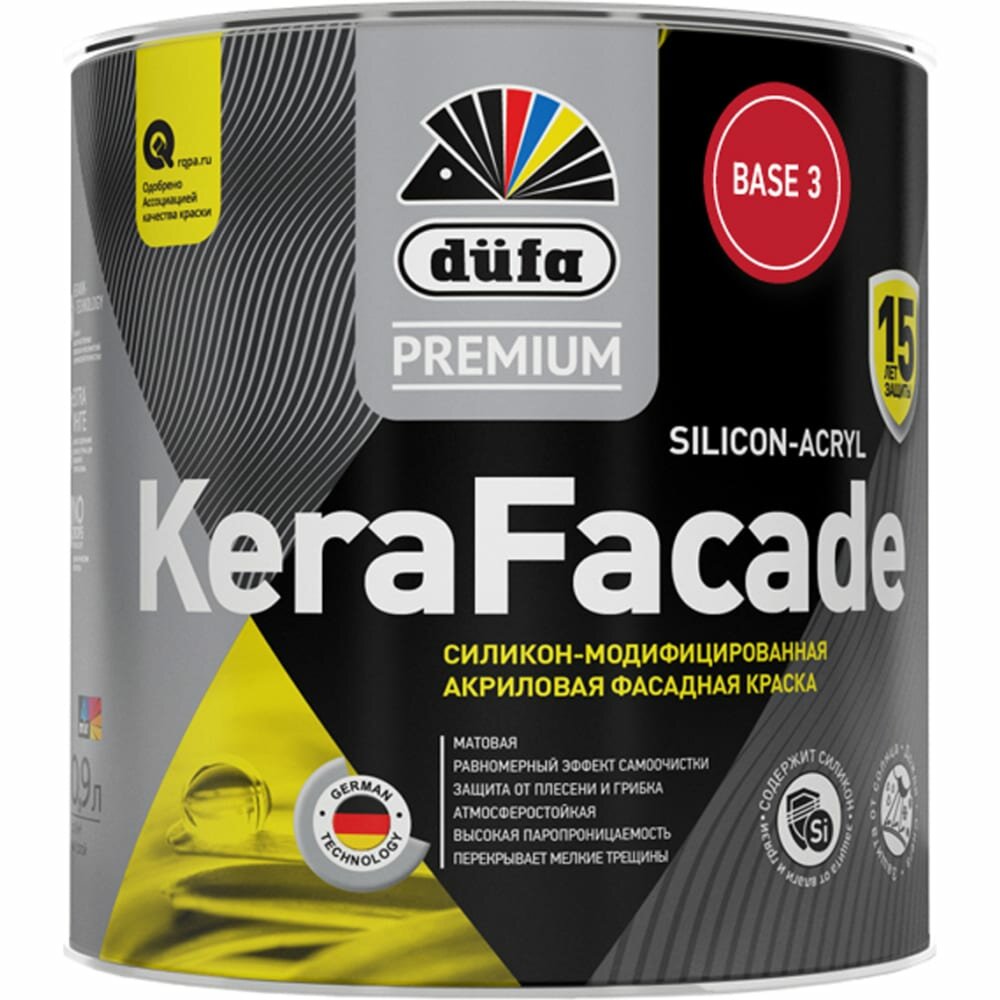 Водно-дисперсионная краска Dufa KeraFacade Premium база 3, 0.9 л МП00-009925