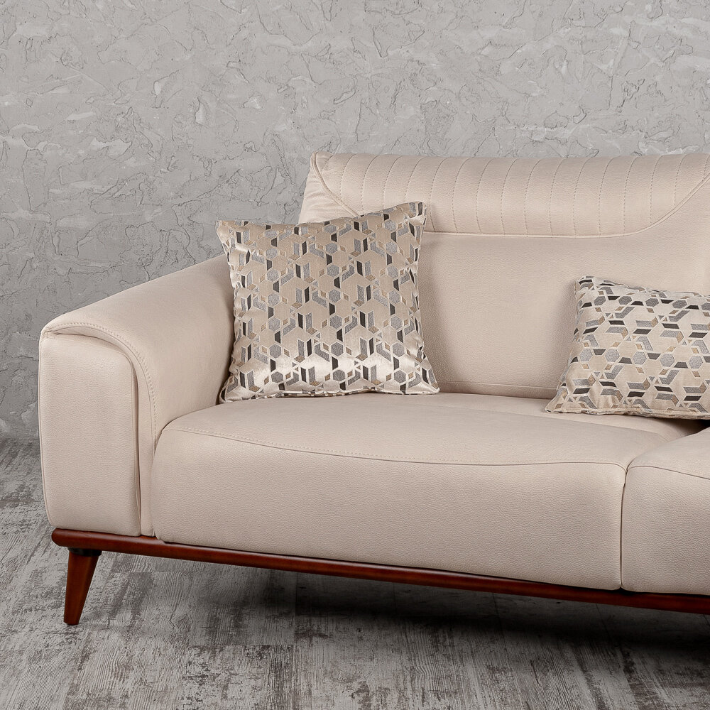 Прямой диван белый, "Нова", Decor of Today, механизм нераскладной, 225х90х80 (габариты) — фото 1