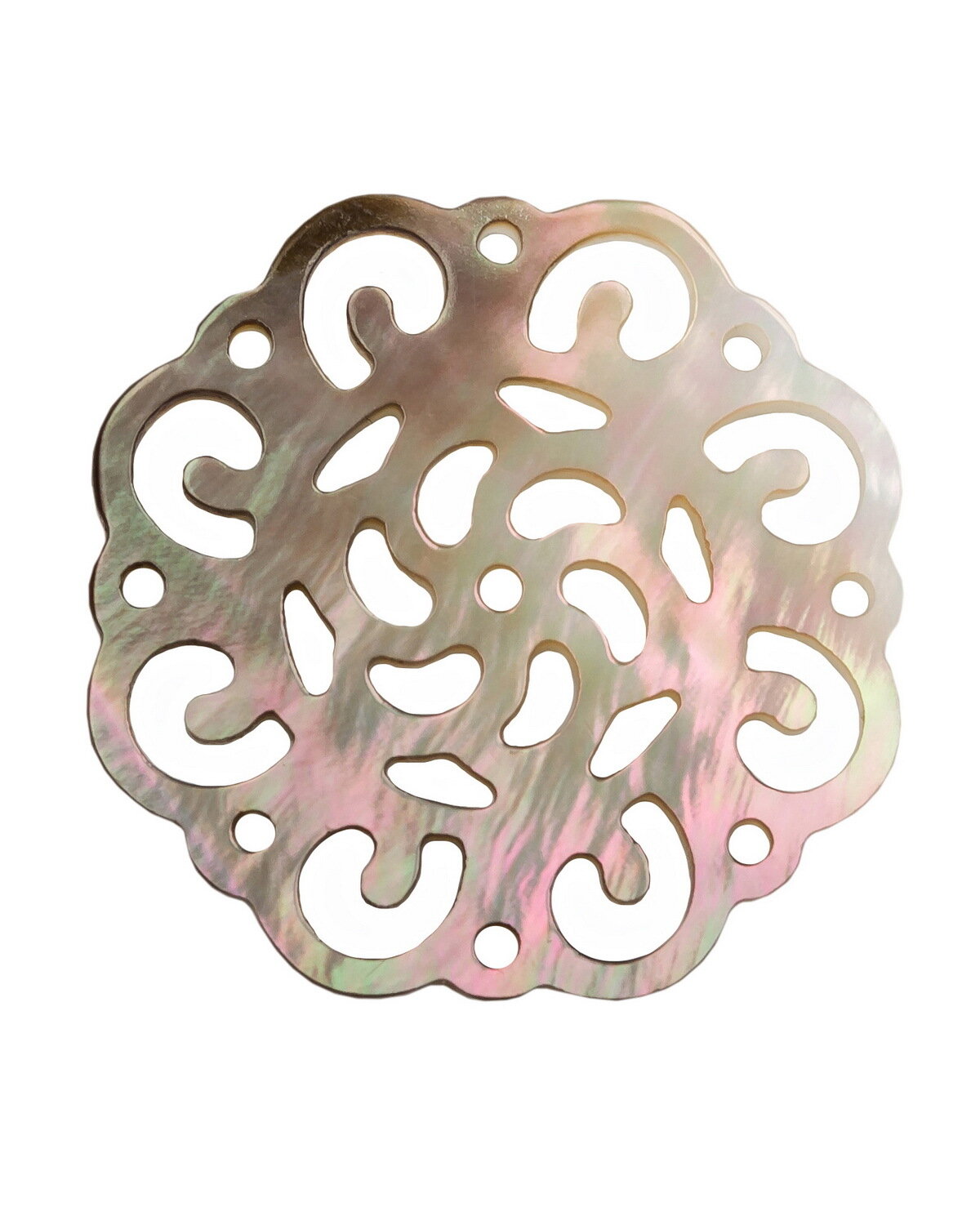 Подвеска из черного перламутра, размер 23х22х1,5 мм