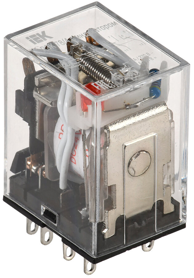 Реле промежуточное ONI РЭК78/4, 24В DC, 4 контакта на замыкание, 3A, с индикацией