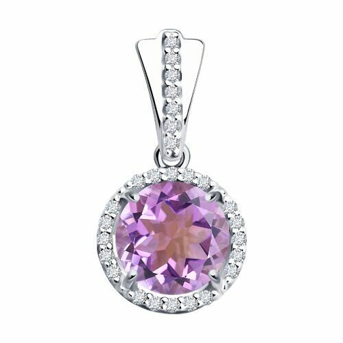 Подвеска, серебро, 925 проба, родирование, аметист