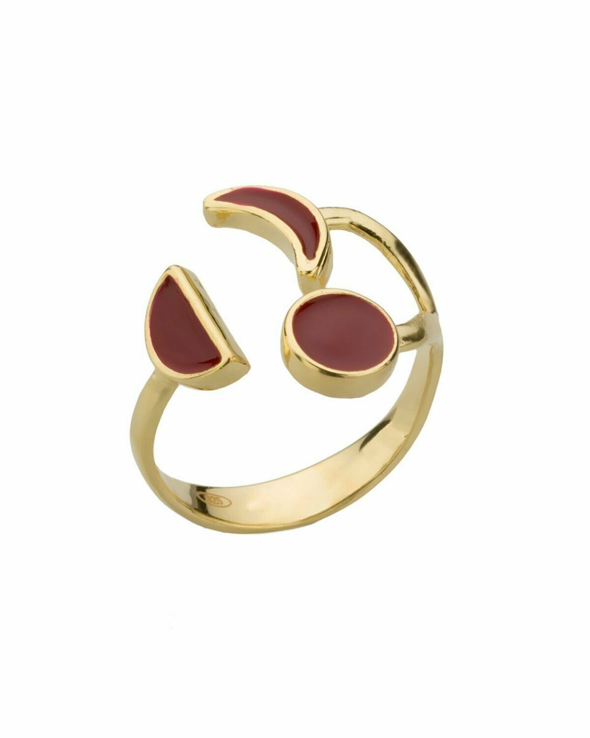 Кольцо тонкое, разъемное, серебро, 925 проба, золочение, эмаль