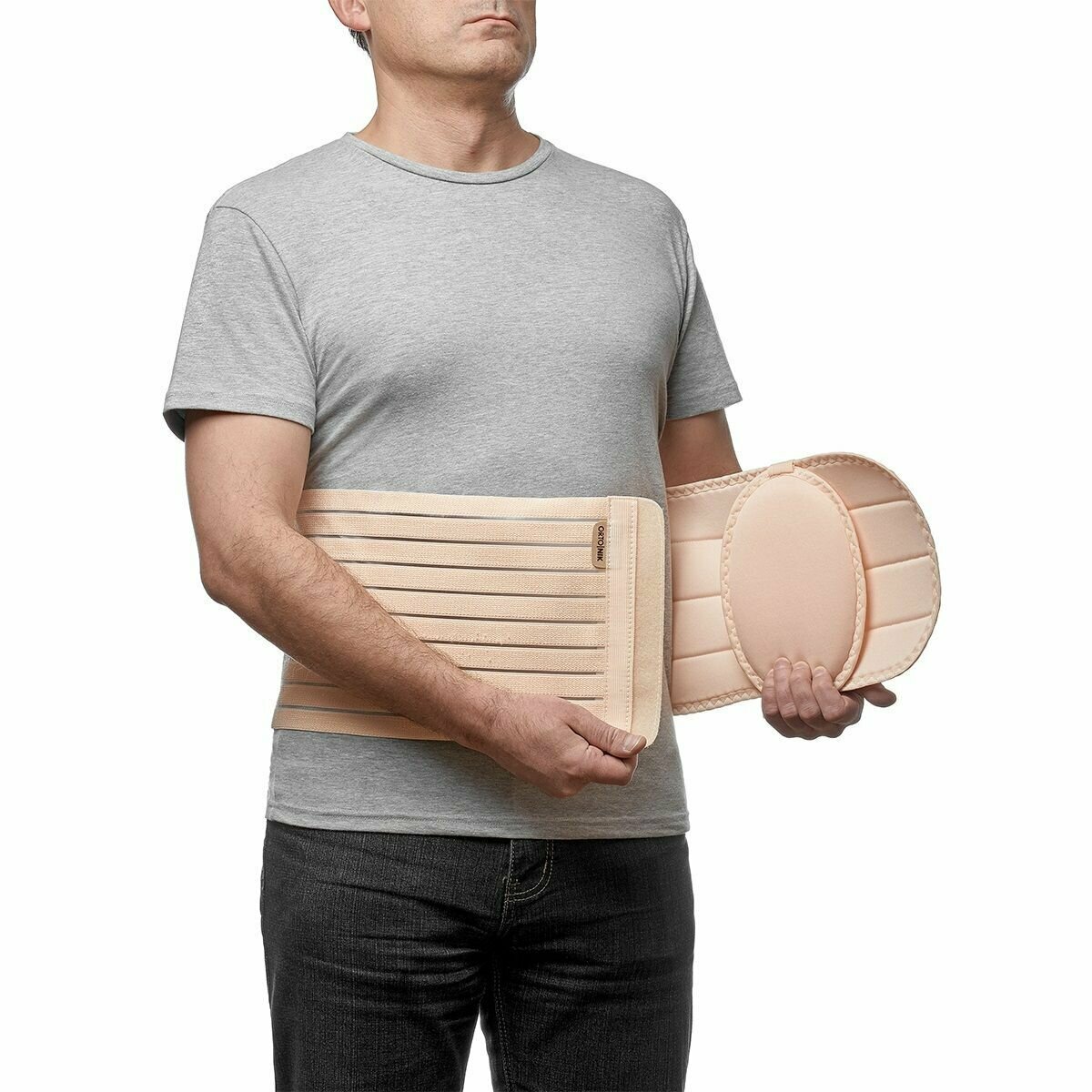 Бандаж послеоперационный грыжевой ORTO.NIK ПО-214 со съемным пелотом, высота 20 см, размер XXL