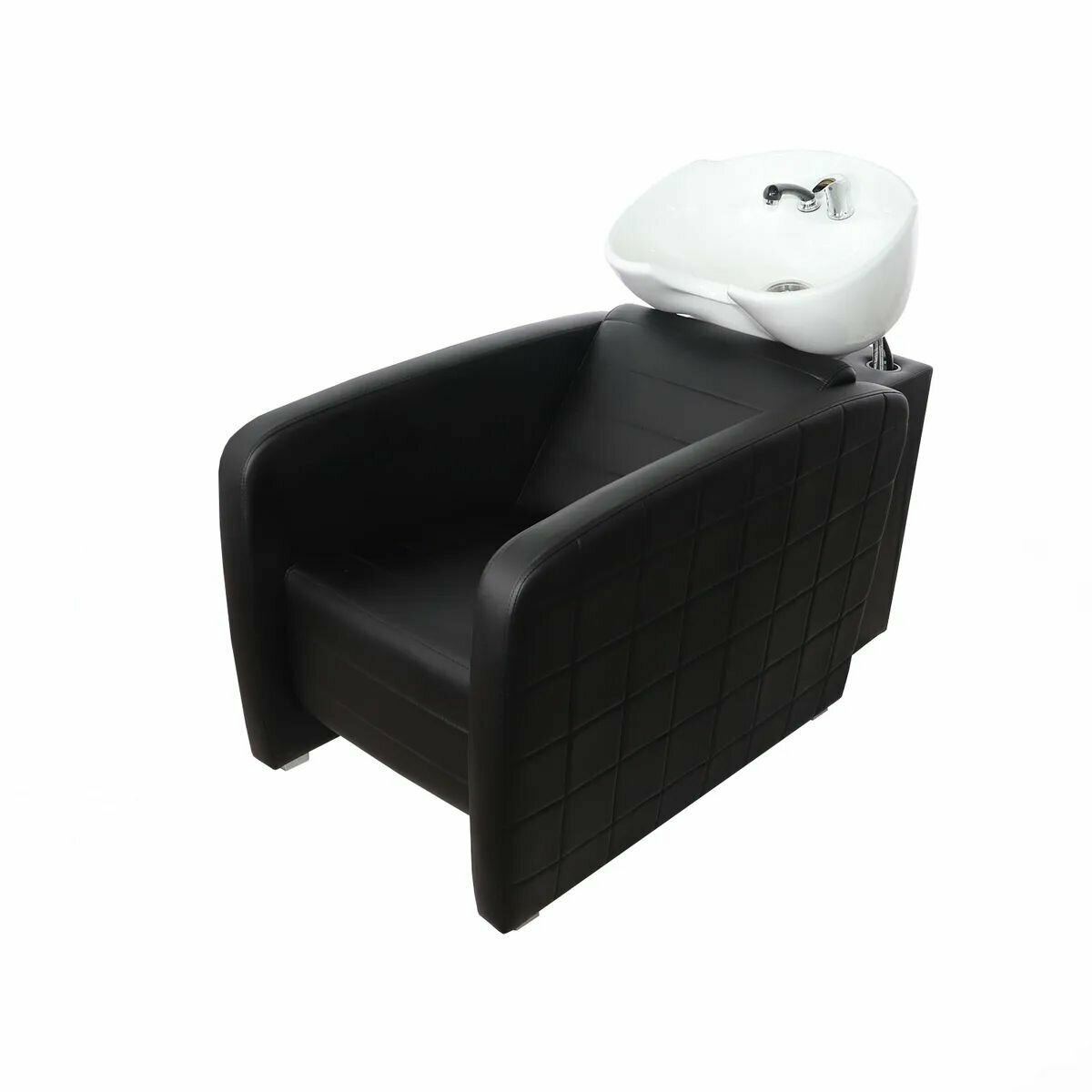 Парикмахерская мойка "Грация", цвет - черный, белая глубокая раковина