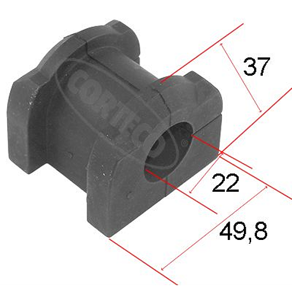 CORTECO 49363593 oem втулка стабилизатора переднего d22 \ mitsubishi asx 07