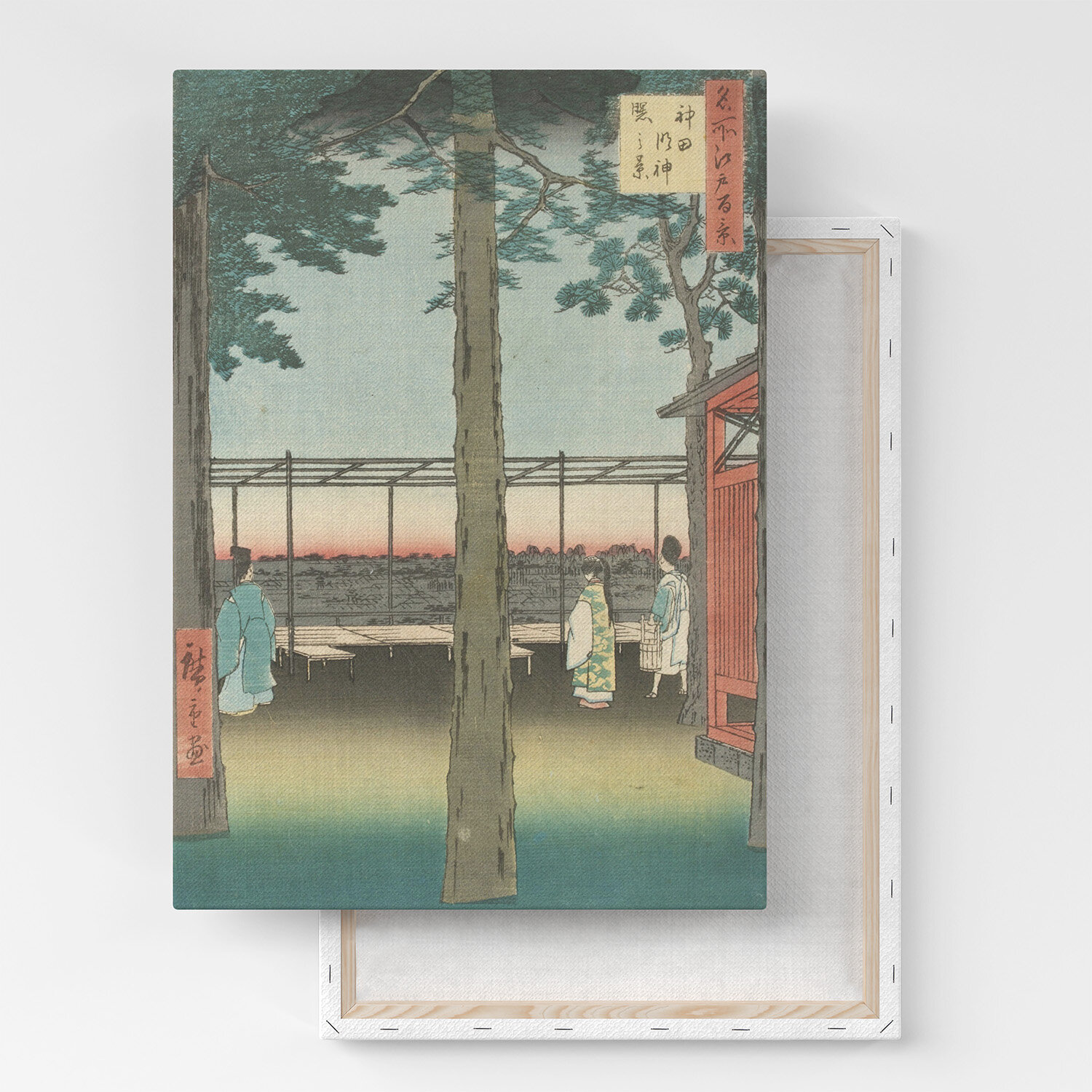 Картина на холсте, репродукция / Утагава Хиросигэ - Dawn at the Kanda Myojin Shrine / Размер 40 x 53 см