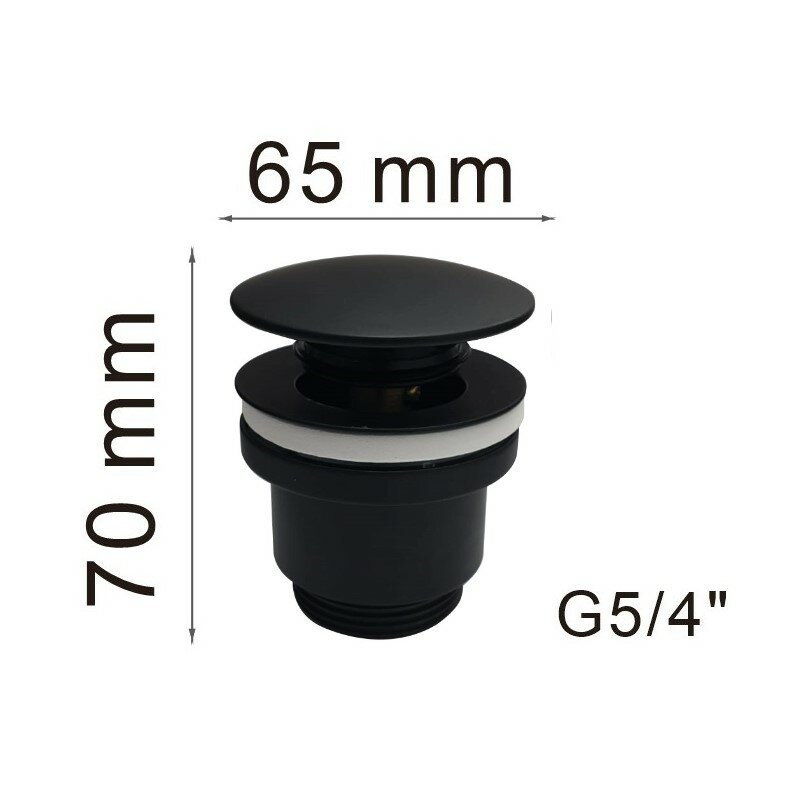 Донный клапан Haiba HB64-7, нержавеющая сталь, черный, 70 мм